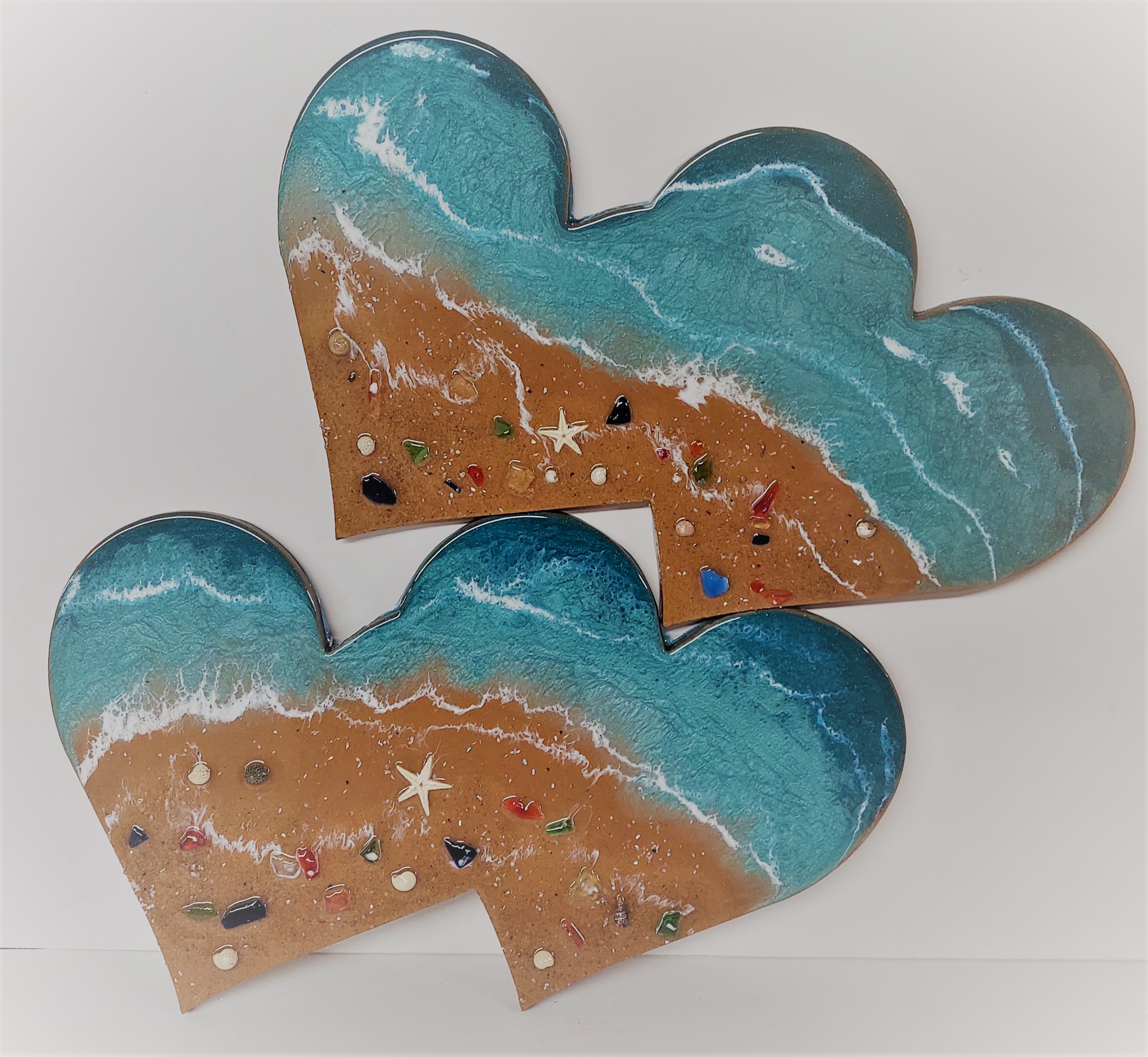 Wooden Epoxy Resin Shapes – Sea Screens and Sea Glass Art